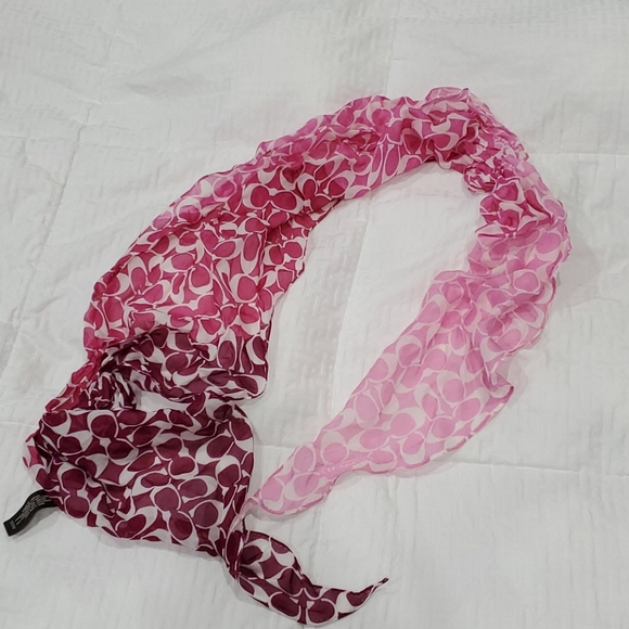 Coach | Accessories | Coach Pink Ombre Silk Scarf | Poshmark